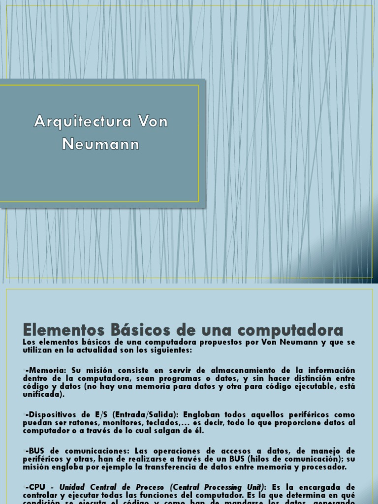 Lenguajes de Interfaz Unidad 1 Von Neumann | PDF | Unidad Central de ...