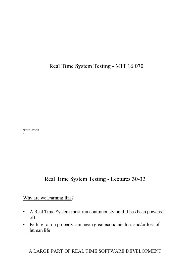MIT Software Testing | PDF | Software Testing | Real Time Computing