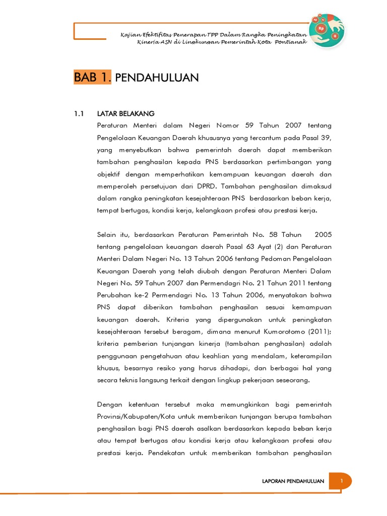 Lap - Pendahuluan Kajian TPP Pontianak | PDF