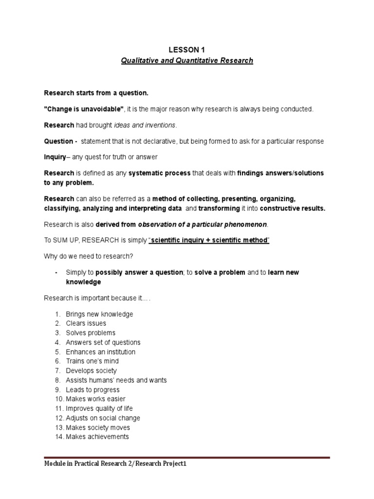 Quantitative Research Module | PDF | Statistics | Experiment