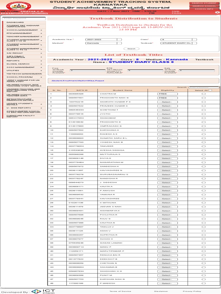 STS Textbook Distribution To Students | PDF