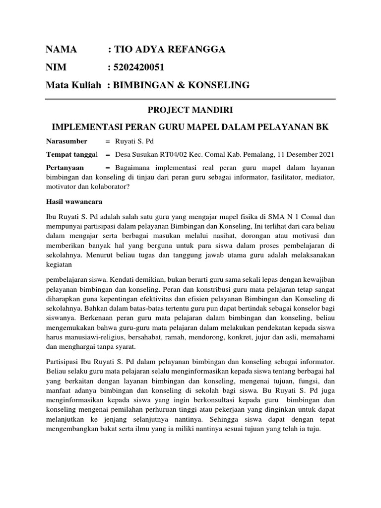 Tio Adya Refangga - Project Mandiri | PDF Tio Adya Refangga - Project Mandiri | PDF