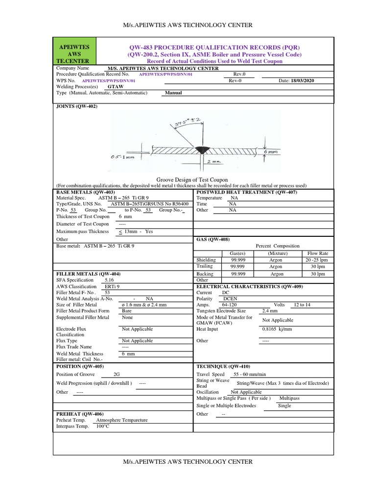 Wps PQR Welder Qualification Certification Consultancy | PDF ...