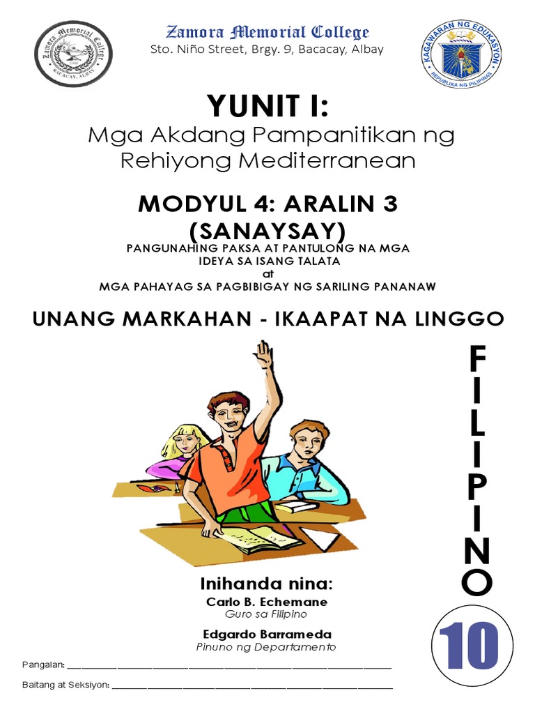 Grade 10 Module Week 4 Pdf