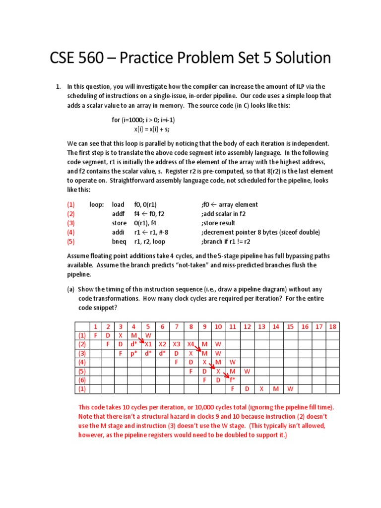 CSE 560 - Practice Problem Set 5 Solution | PDF | Cpu Cache | Central Processing Unit