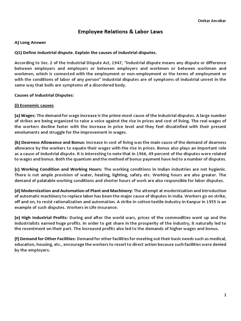 Employee Relations & Labor Laws | PDF | Industrial Relations | Employment