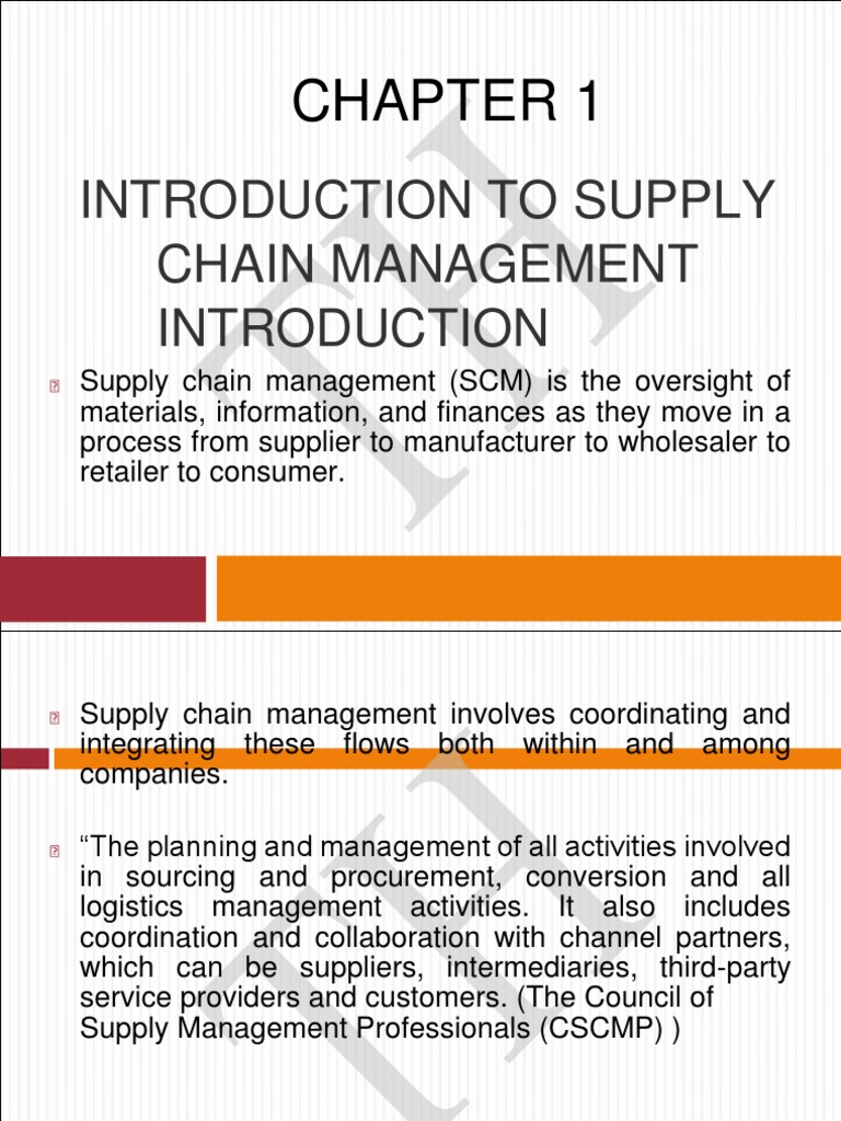 Introduction to Supply Chain Management | PDF | Supply Chain | Supply ...