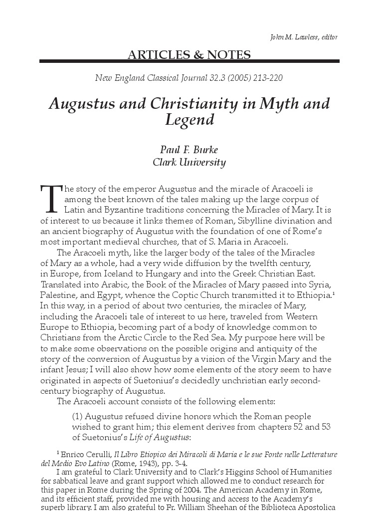 Augustus and Christianity in Myth and Legend | PDF | Religion And Belief