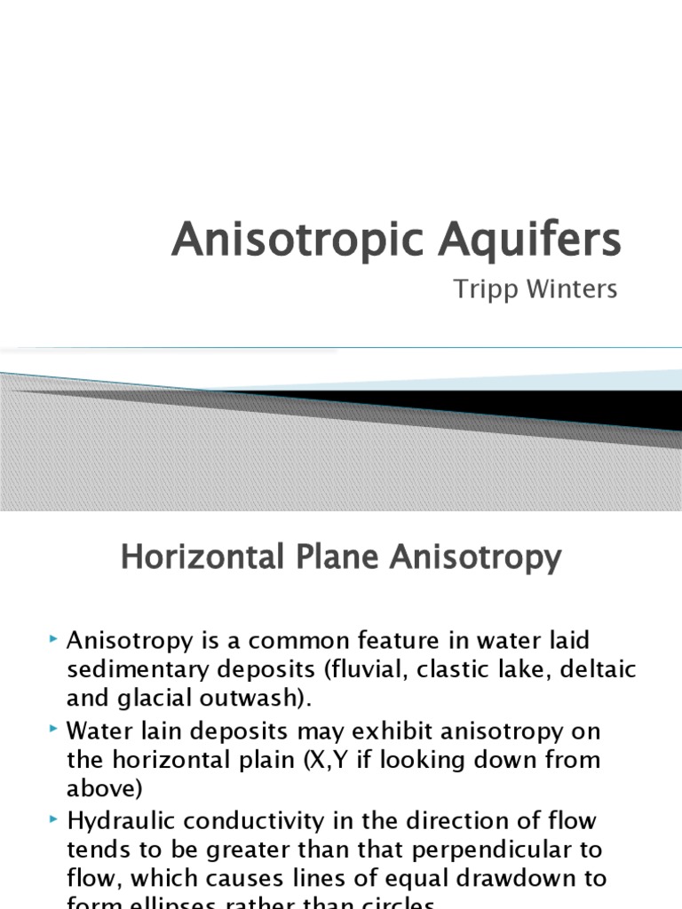 Analysis of Anisotropic Aquifers: A Review of Methods for Modeling ...
