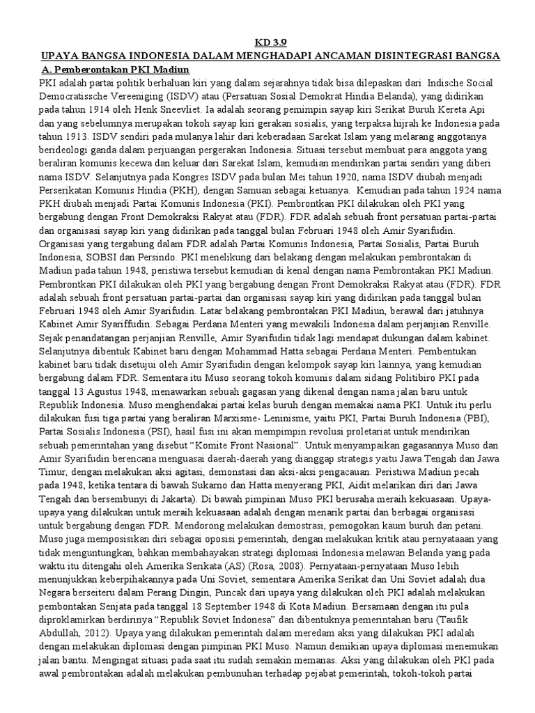 Pemberontakan PKI dan DII/TII | PDF | Politik