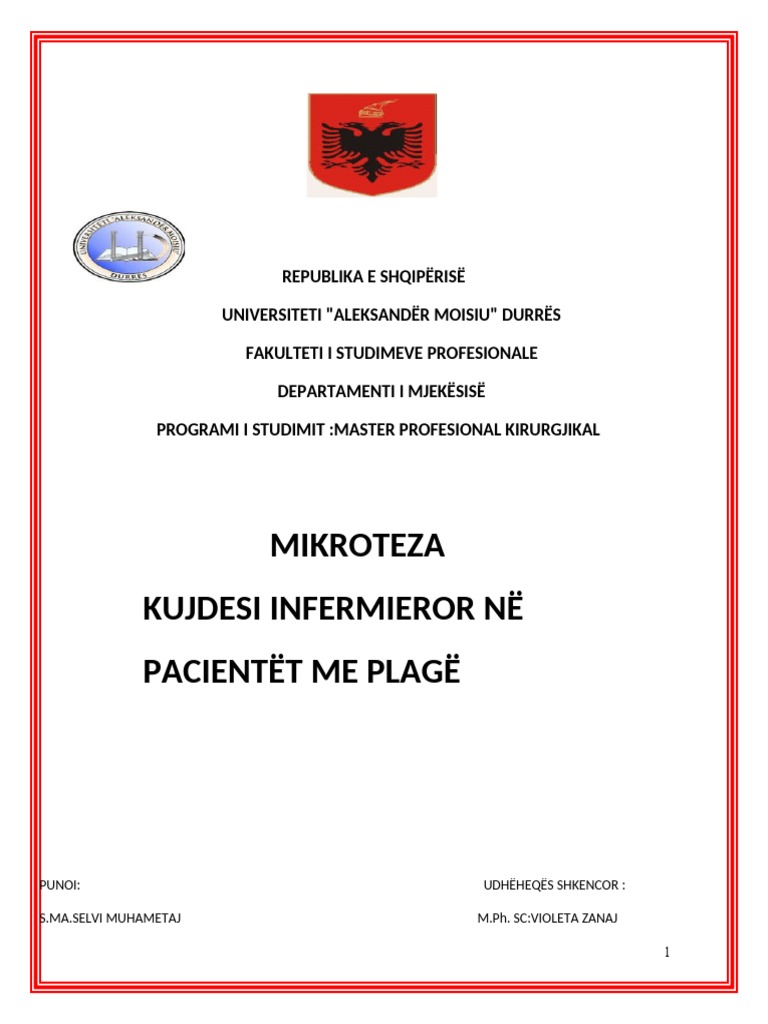 Kujdesi Infermieror Në Pacientët Me Plagë | PDF