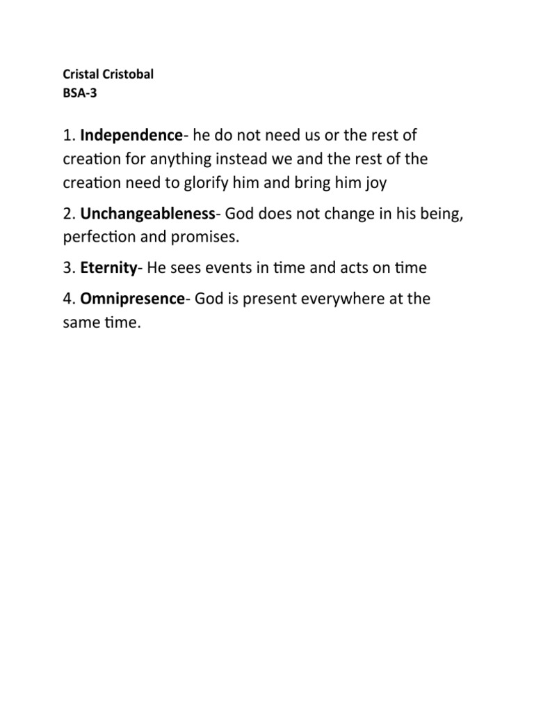 The Incommunicable Attributes of God | PDF