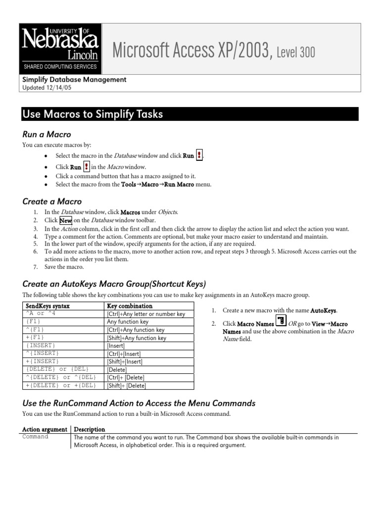 MAXIMIZE ACCESS DATABASE MANAGEMENT WITH MACROS | PDF | Microsoft ...