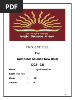 Computer Science Class-XII (2021-22) (Investigatory Project) | PDF | My Sql | Python ...