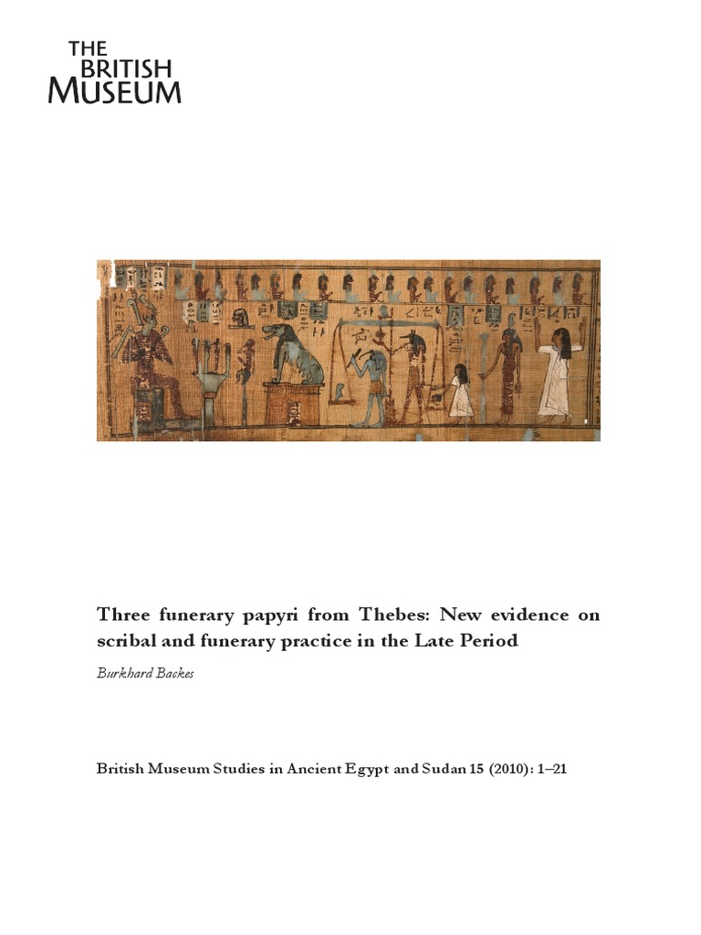 Three Funerary Papyri From Thebes | PDF | Egyptian Hieroglyphs ...