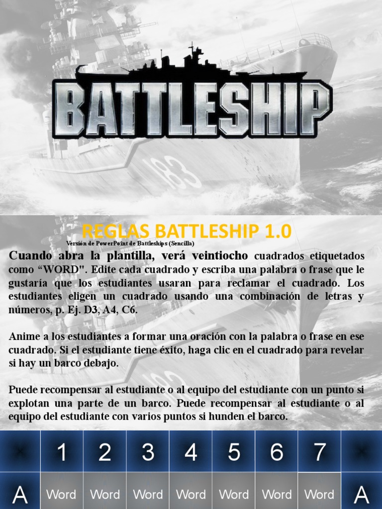 Battleship de Palabras (Para Leer o Deletrear) | PDF