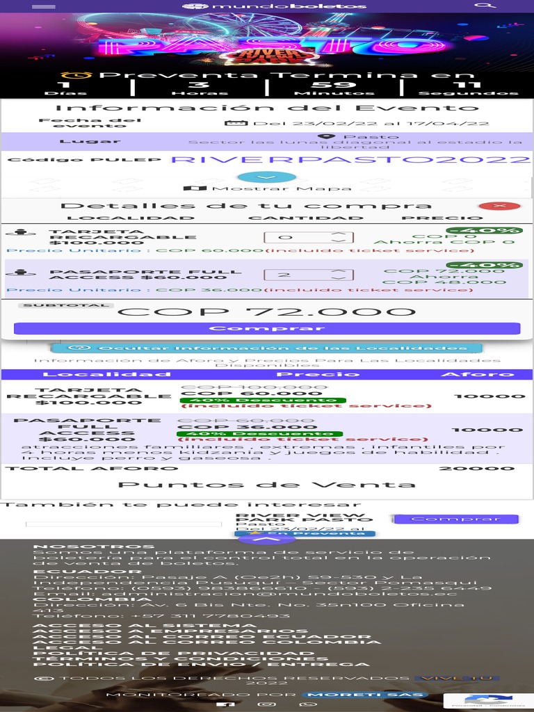 River View Park Pasto - Mundo-Boletos | PDF