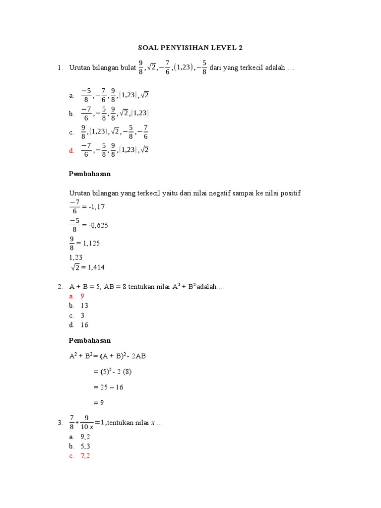 Soal Penyisihan Level 2 | PDF