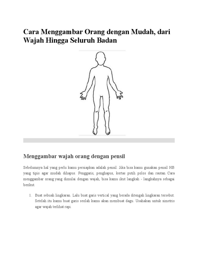3 6 Cara Menggambar Manusia Dengan Mudah Pdf
