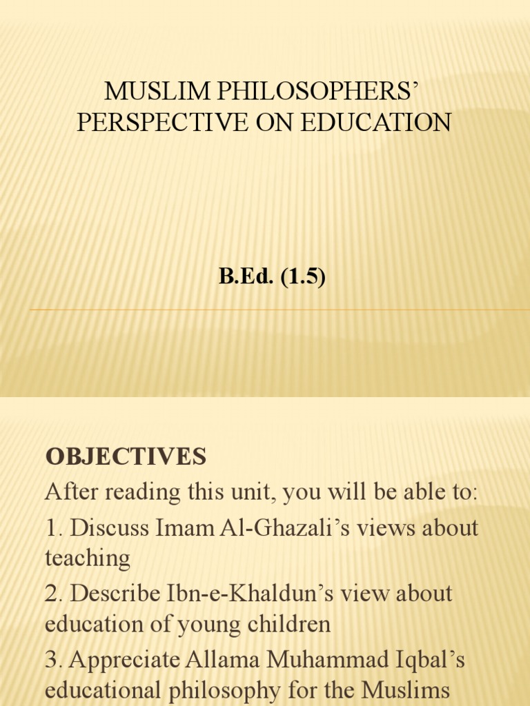 Muslim Philosophers' Perspective On Education | PDF | Science | Quran