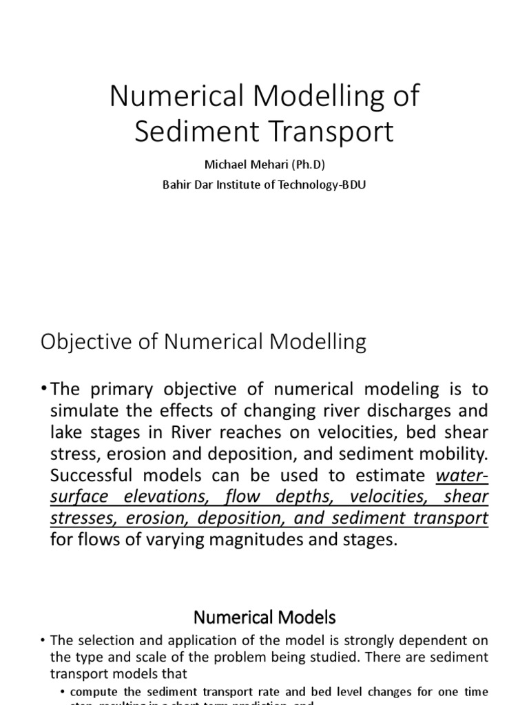 Numerical Modelling of Sediment Transport | PDF | Fluid Dynamics ...