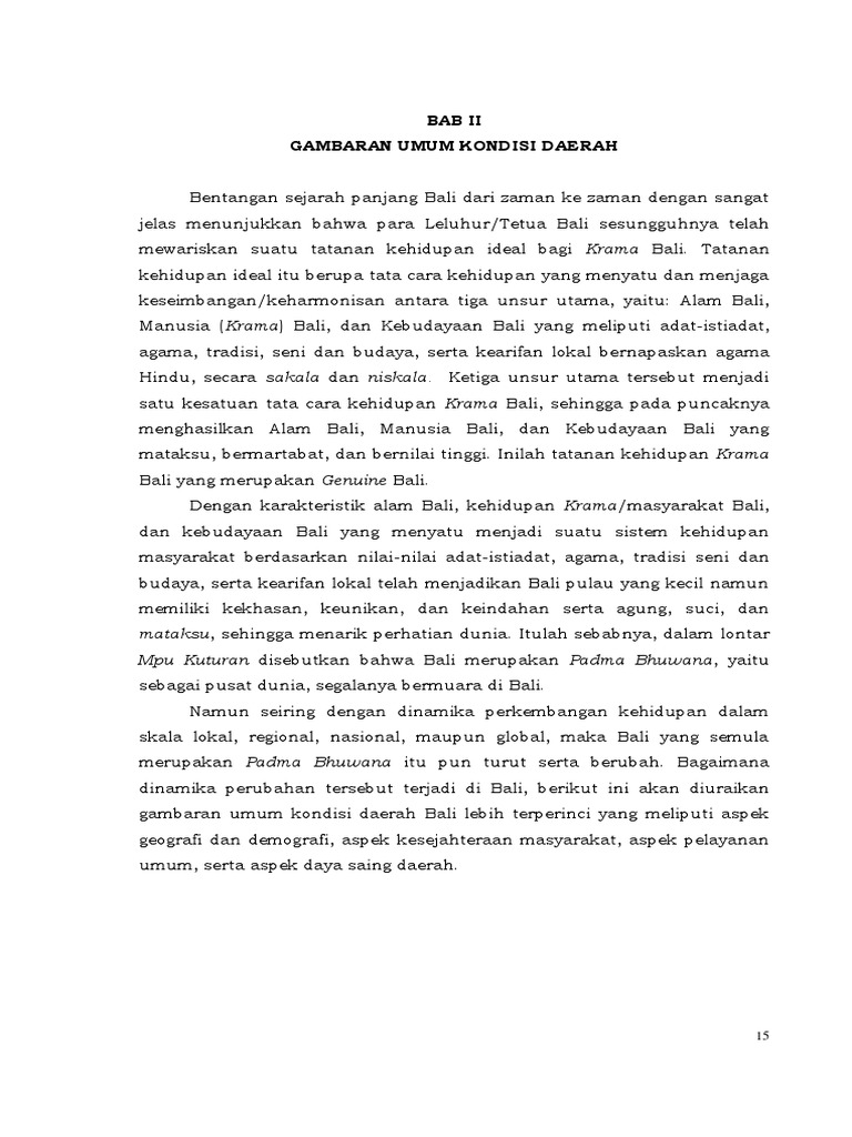Gambaran Umum Kondisi Daerah Bali | PDF