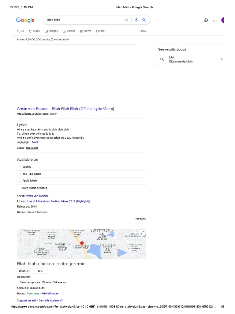 Armin Van Buuren - Blah Blah Blah (Official Lyric Video) : Lyrics | PDF