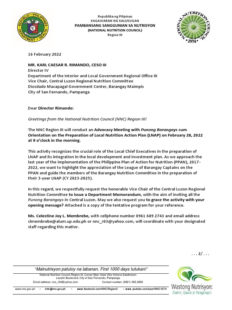 Invitation Letter - DILG | PDF | Government | Philippines