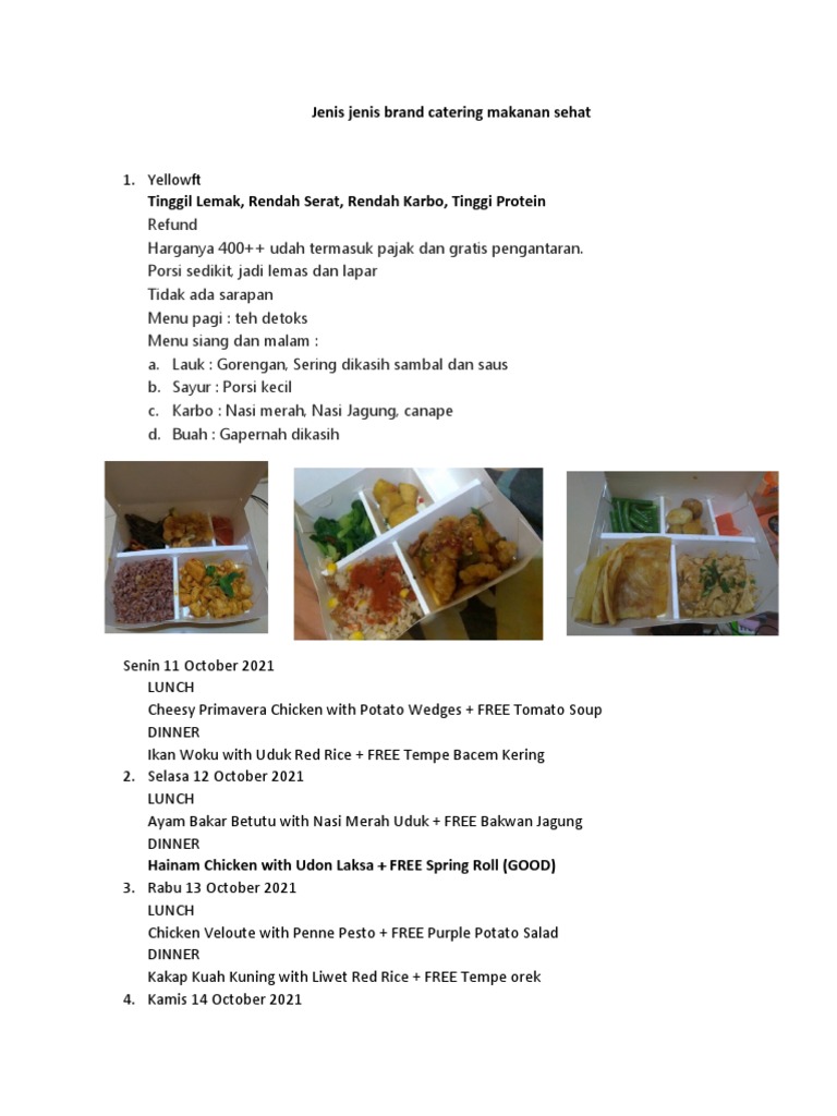 Catering Sehat | PDF