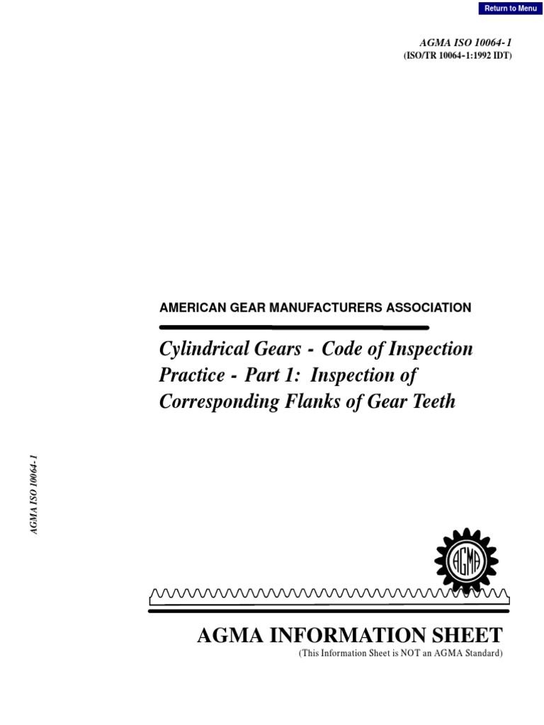 Agma Iso 10064-1 | PDF | Gear | Accuracy And Precision