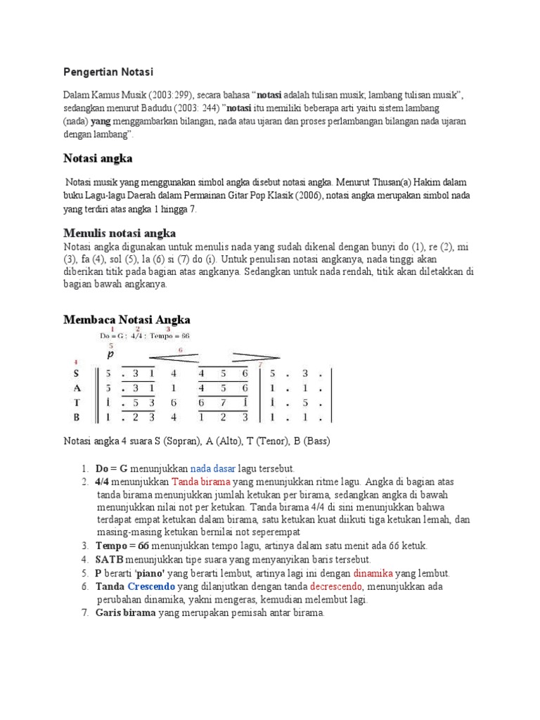 Materi Notasi | PDF | Seni