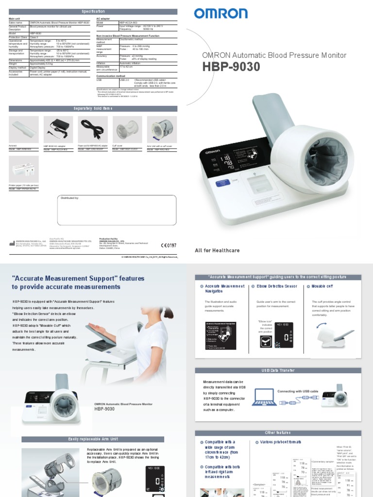 Brochure HBP 9030 Compressed | PDF | Blood Pressure | Electronics