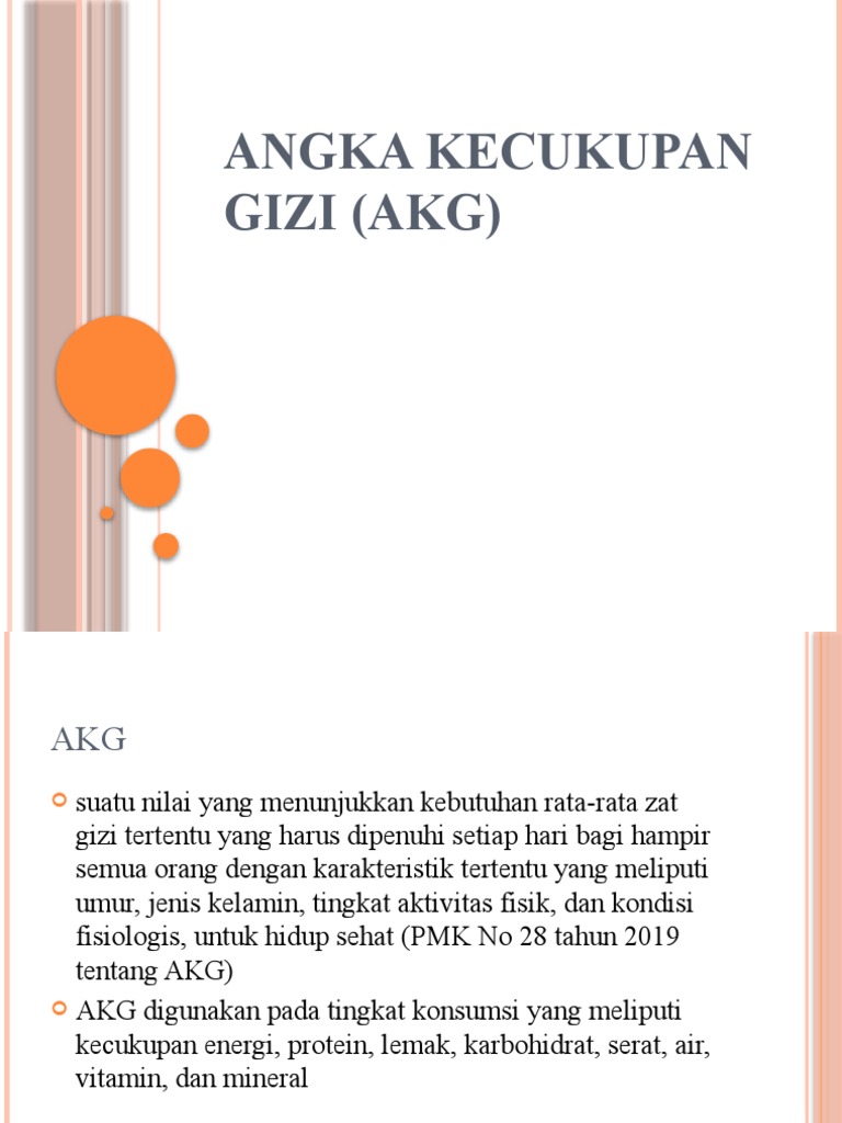 Angka Kecukupan Gizi (Akg) | PDF