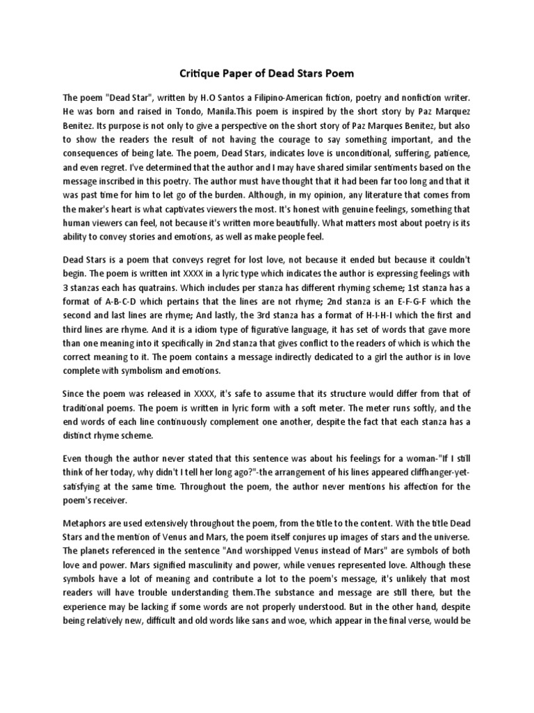 Critique Paper-WPS Office | PDF | Poetry