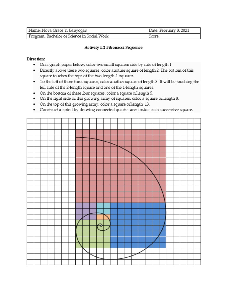 Fibonacci Sequence Activity Guide | PDF | Social Science | Art