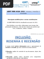 ABNT NBR 6028 - 2021 - Resumo, Resenha e Recensão | PDF | Abstract (resumo)