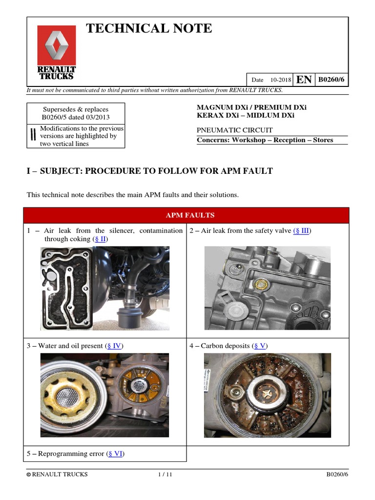 Technical Note: I - Subject: Procedure To Follow For Apm Fault | PDF ...