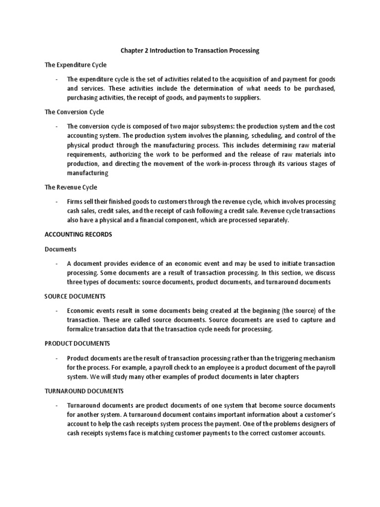 Chapter 2 Introduction To Transaction Processing 02 Pdf Receipt Financial Transaction