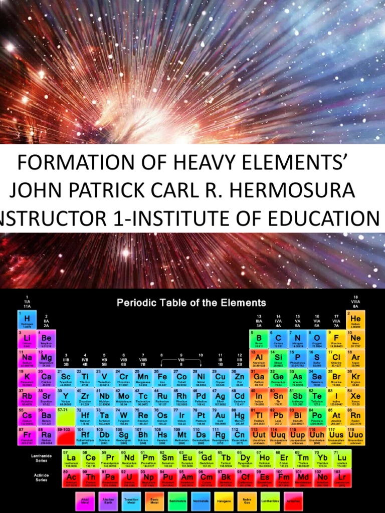Formation of Heavy Elements' John Patrick Carl R. Hermosura Instructor ...