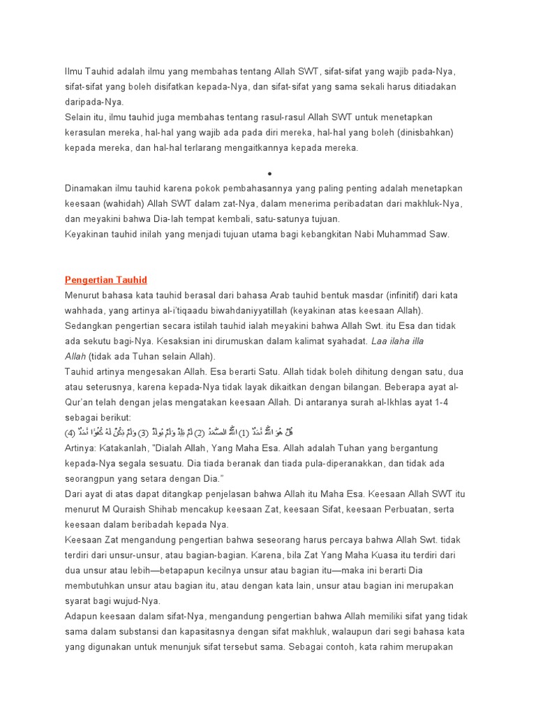 Tauhid Kurnia Cahaya | PDF