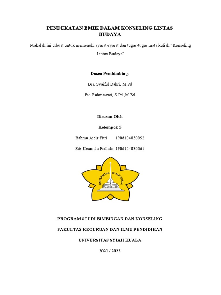 Kelompok 5 - Pendekatan Emik Dalam Konseling Lintas Budaya | PDF