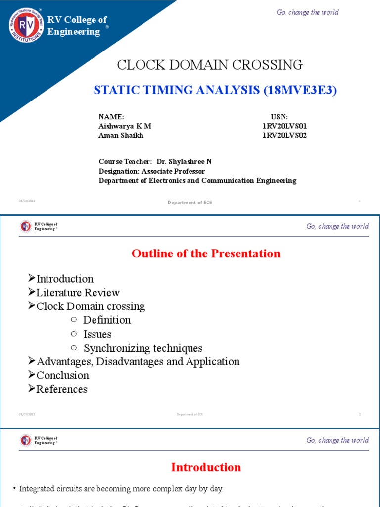 RV College of Engineering: Clock Domain Crossing | PDF | Electronic Engineering | Computer Science