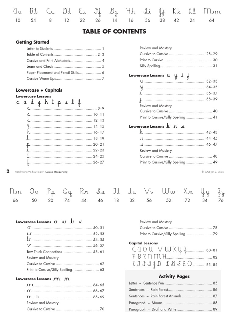 Handwriting Without Tears 3rd Grade Sample | PDF | Western Calligraphy ...