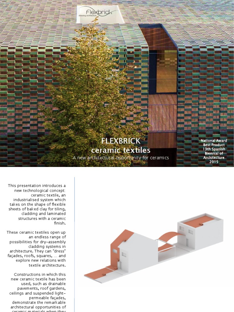 Flexbrick Ceramic Textiles: A New Architectural Opportunity For Ceramics | PDF | Roof | Road Surface