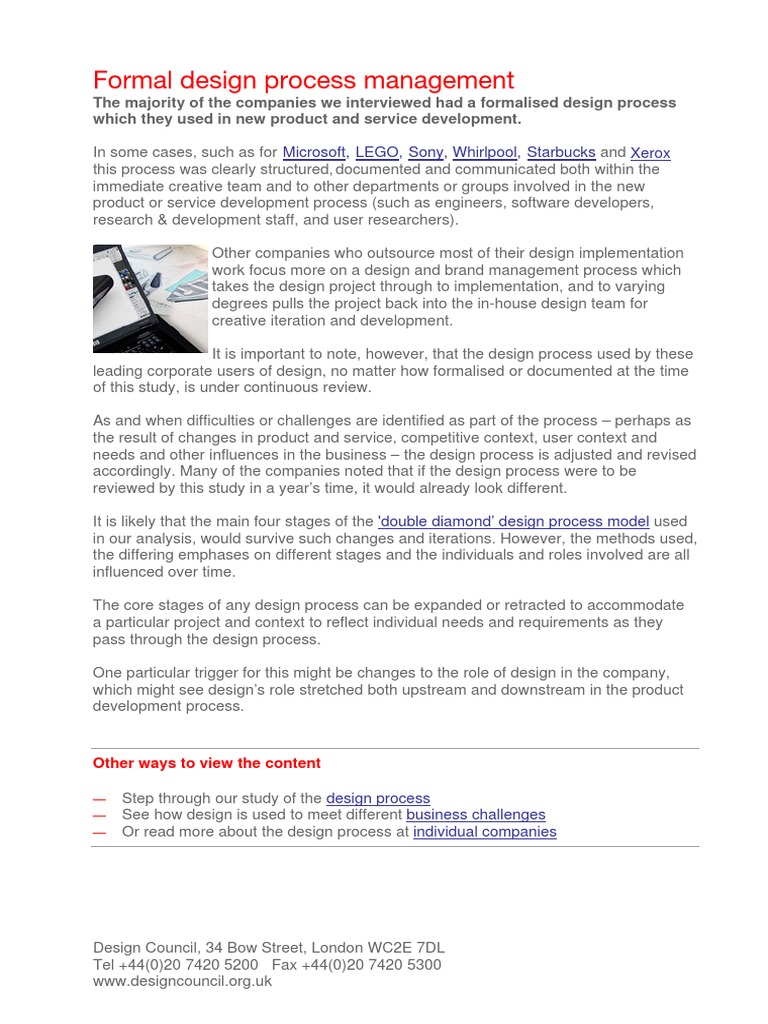 Formal Design Process | PDF | Design | Outsourcing