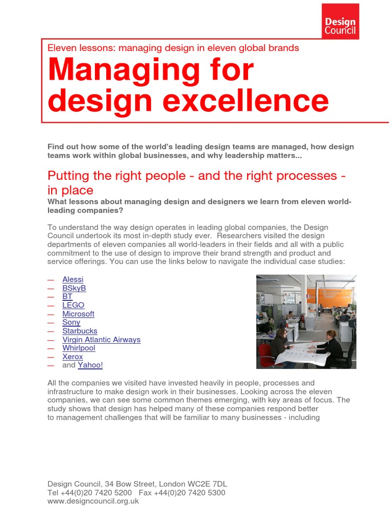 Managing For Design | PDF | Design | Brand
