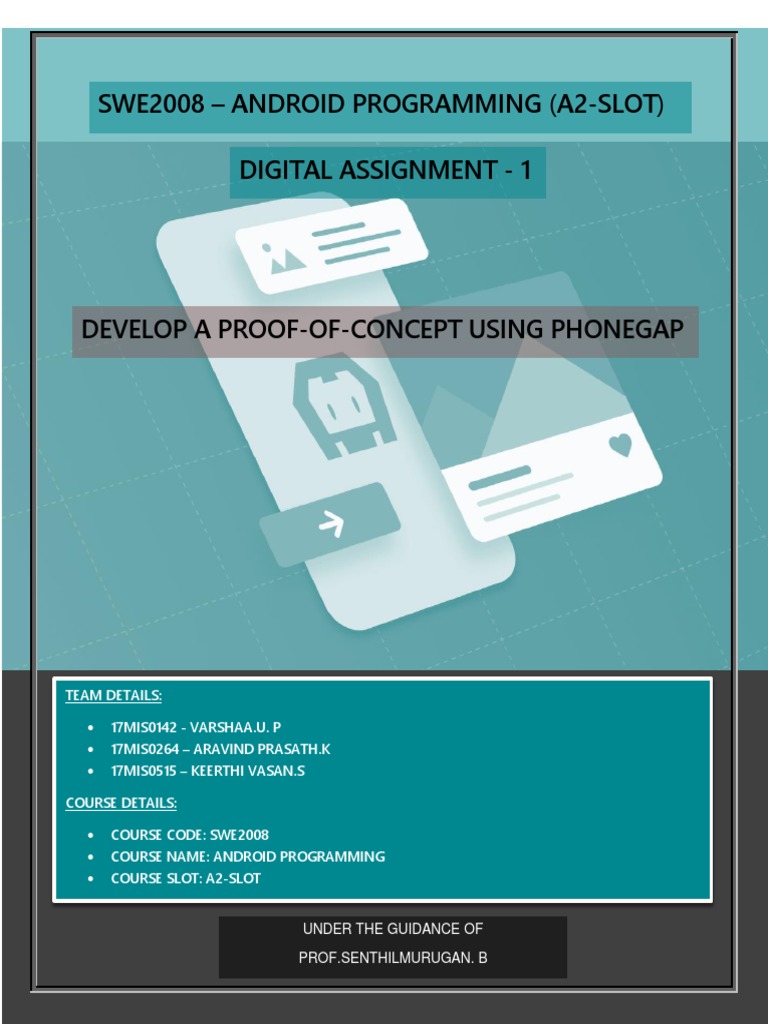 Swe2008 - Android Programming (A2-Slot) Digital Assignment - 1 | PDF ...