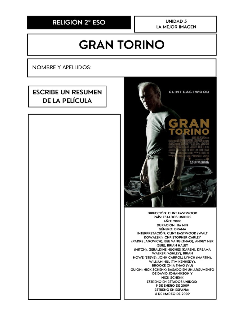 Resumen de "Gran Torino" | PDF