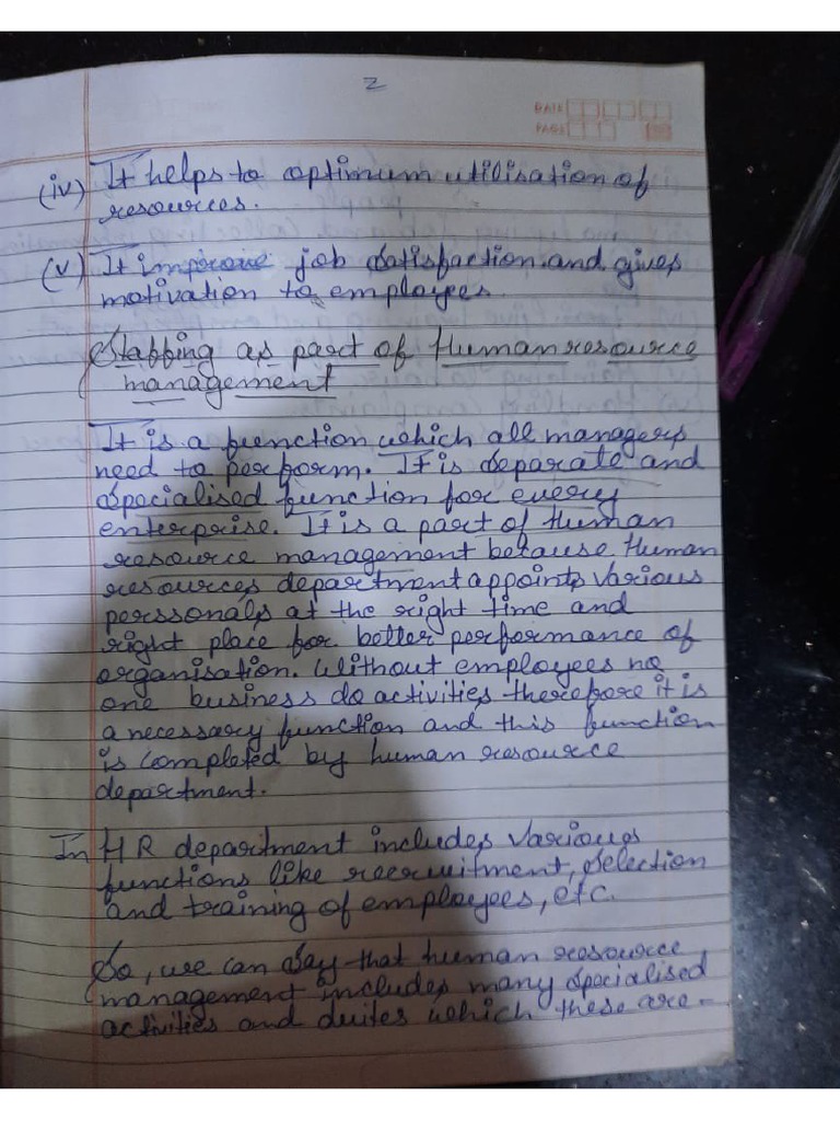 BST Class 12 Chapter Staffing Notes | PDF