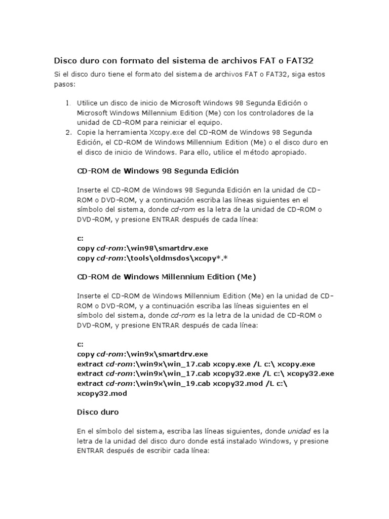 Disco Duro Con Formato Del Sistema de Archivos FAT o FAT32 | PDF ...
